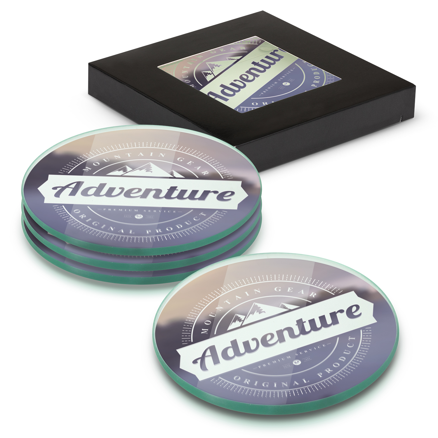 TRENDS | Venice Glass Coaster Set of 4 Round - Full Colour