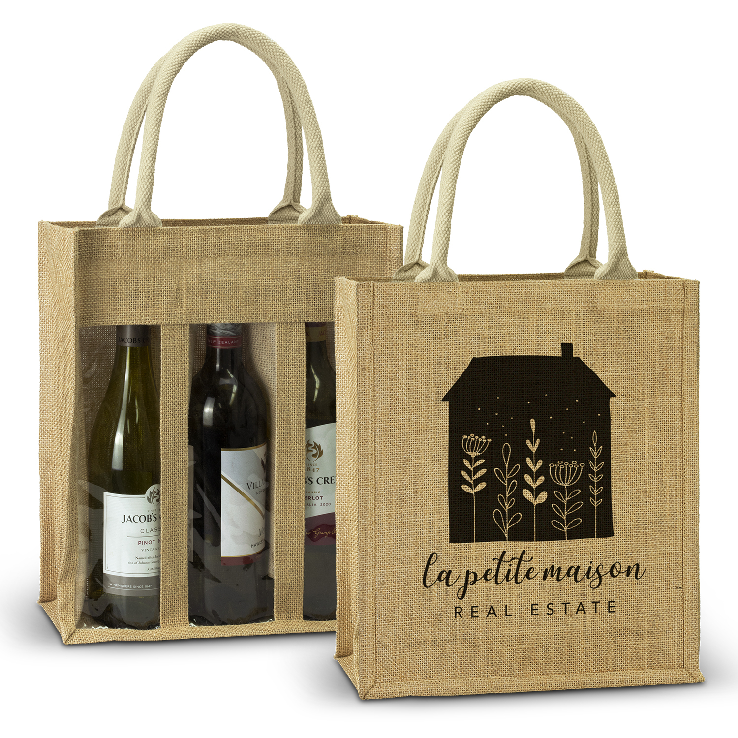 TRENDS | Serena Jute Triple Wine Carrier