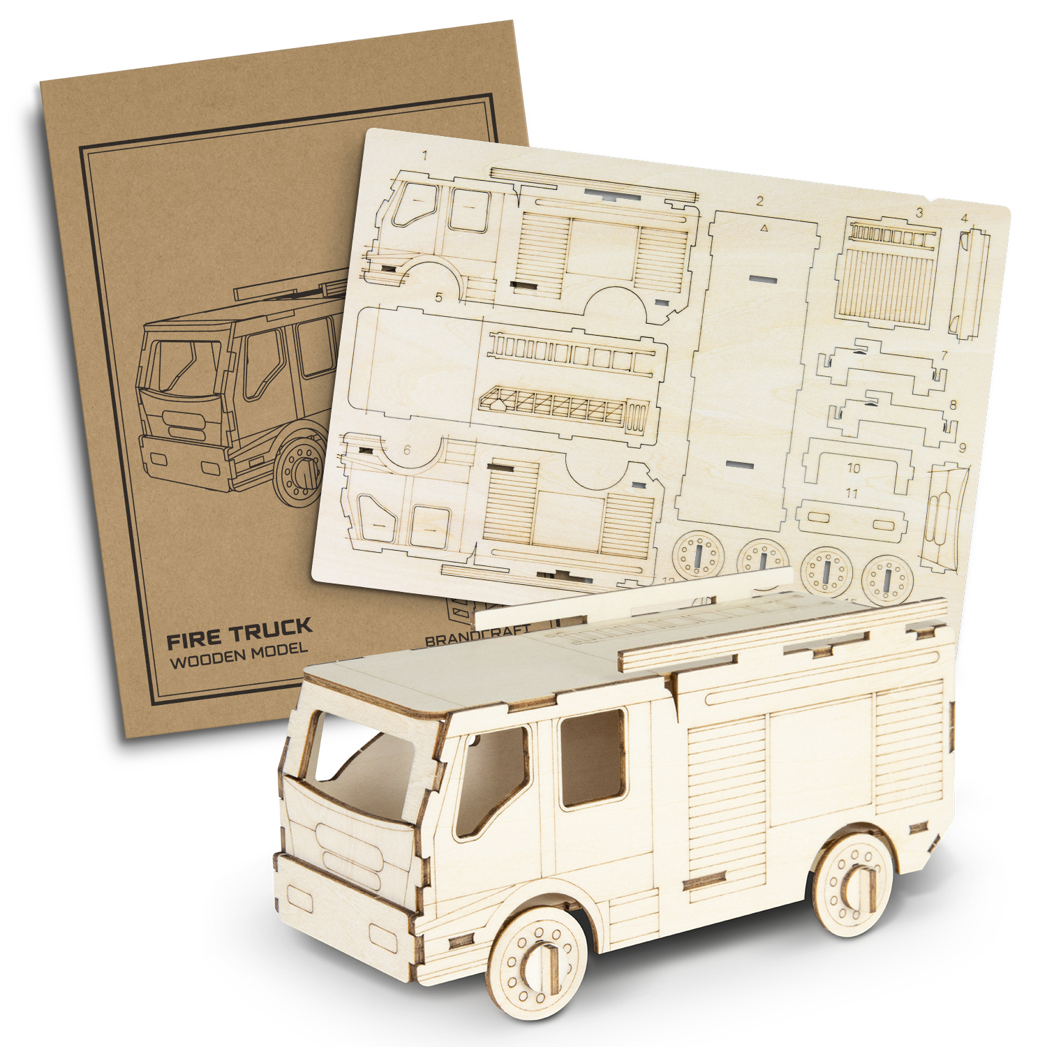TRENDS | BRANDCRAFT Fire Truck Wooden Model